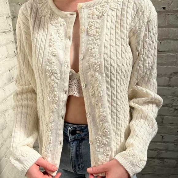 Sweaters | Vintage Beaded Knit Cardigan | Poshmark